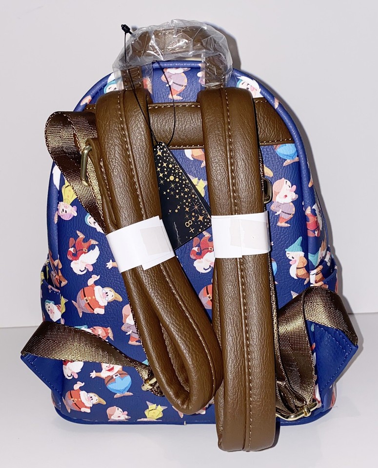 NWT LOUNGEFLY DISNEY SNOW WHITE AND THE SEVEN DWARFS AOP MINI BACKPACK ...