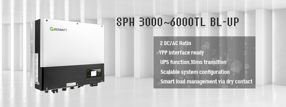 Growatt SPH6000 UP 6.0kW, 1 Ph, 2 MPPTs, LV, Hybrid Inverter , Wifi ...