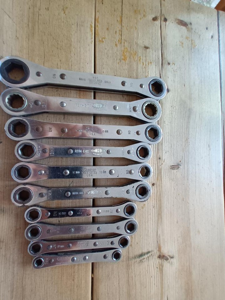 Snap On Tools 10 pieces Metric 'Dogbone' Ratchet Spanner Set | eBay