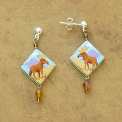 Artisan Painted & Beaded Moose Earrings-From Peru - Fair Trade Peruvian ...
