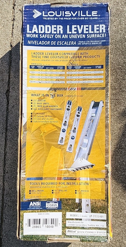 Louisville LeveLok LP-2220-01 Heavy Duty Swivel Ladder Leveler 375LB ...