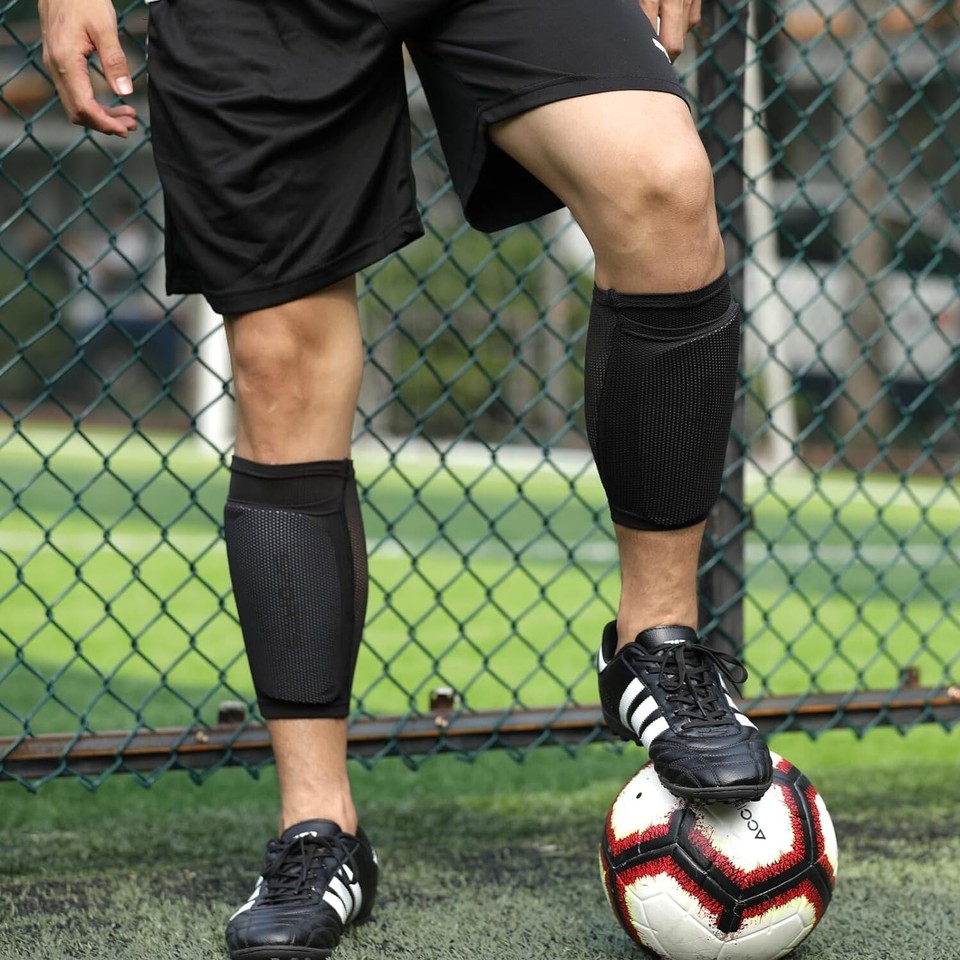 Shin Guard Sleeves Protective Shin Pads Soccer Sock inserts Gear For ...