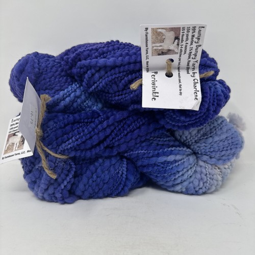2 Farmhouse Yarn LUMPY BUMPY MERINO WOOL HAND DYED Periwinkle Blues ...