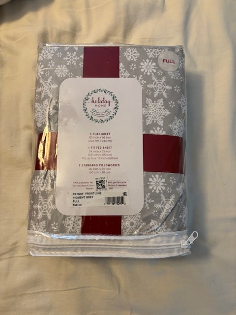 Holiday Home Snowflakes Soft Microfiber 4-Piece Sheet Set Wrinkle ...