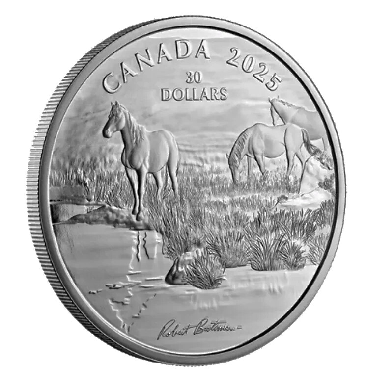2025 Canada $30 Mustang Country: By Robert Bateman - 2 oz Pure Silver ...