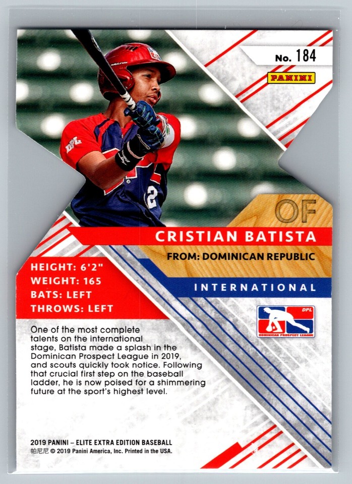 2019 Panini Elite Extra Edition #184 Cristian Batista Blue Die-Cut ...