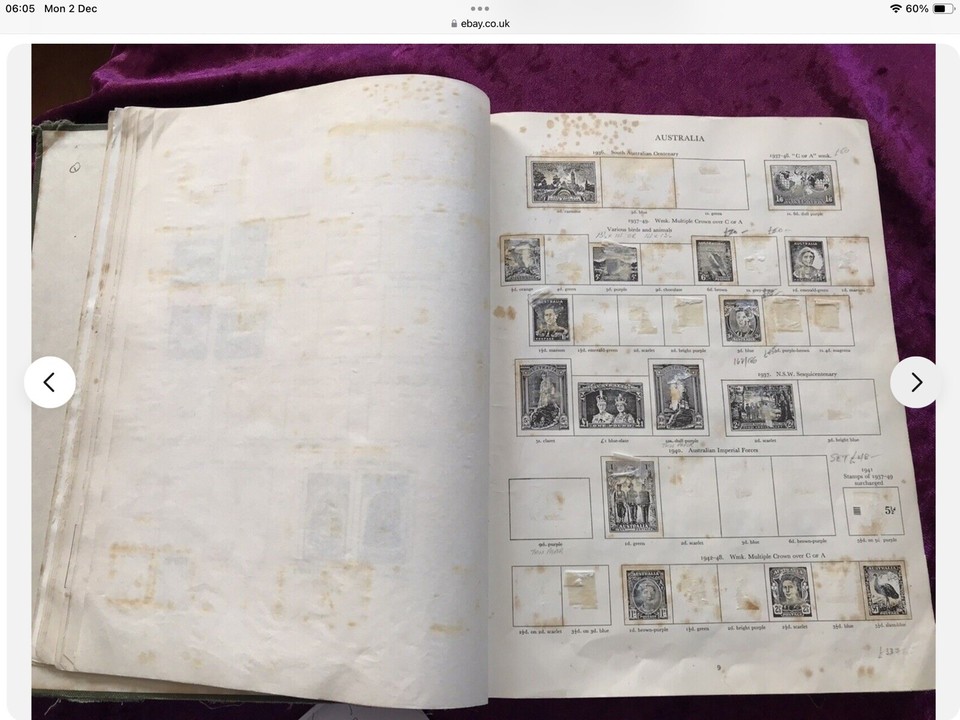 King George VI Stamp Album KGVI With Over 2000 stamps Stanley Gibbons ...