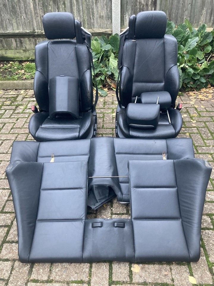 BMW 3 SERIES E46 COUPE BLACK LEATHER INTERIOR SEATS ELECTRIC M SPORT ...
