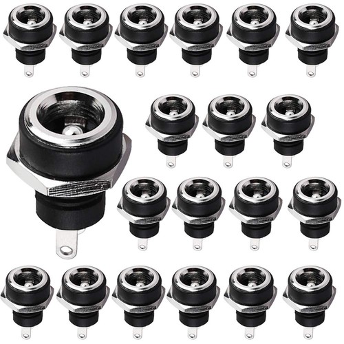 5.5mmx2.5mm 2 Pins DC Power Jack Female Panel Mounting Connector Socket ...
