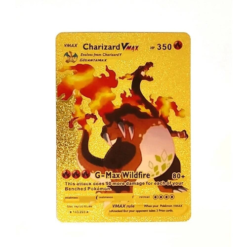 TCG Gold Metal Charizard VMAX - Gigantamax Collectable - Gift - Display ...