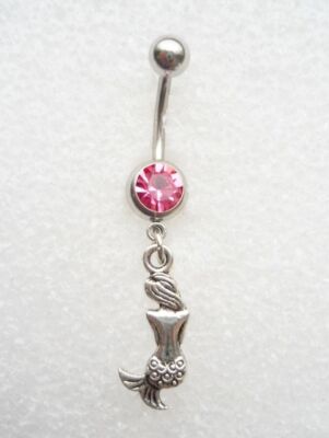 MERMAID DOUBLE SIDED FISH TAIL Navel Belly Button Ring Body Jewelry ...