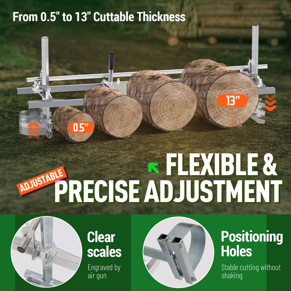 Portable Chainsaw mill 48" Inch Planking Milling Bar Size 14" to 48" | eBay