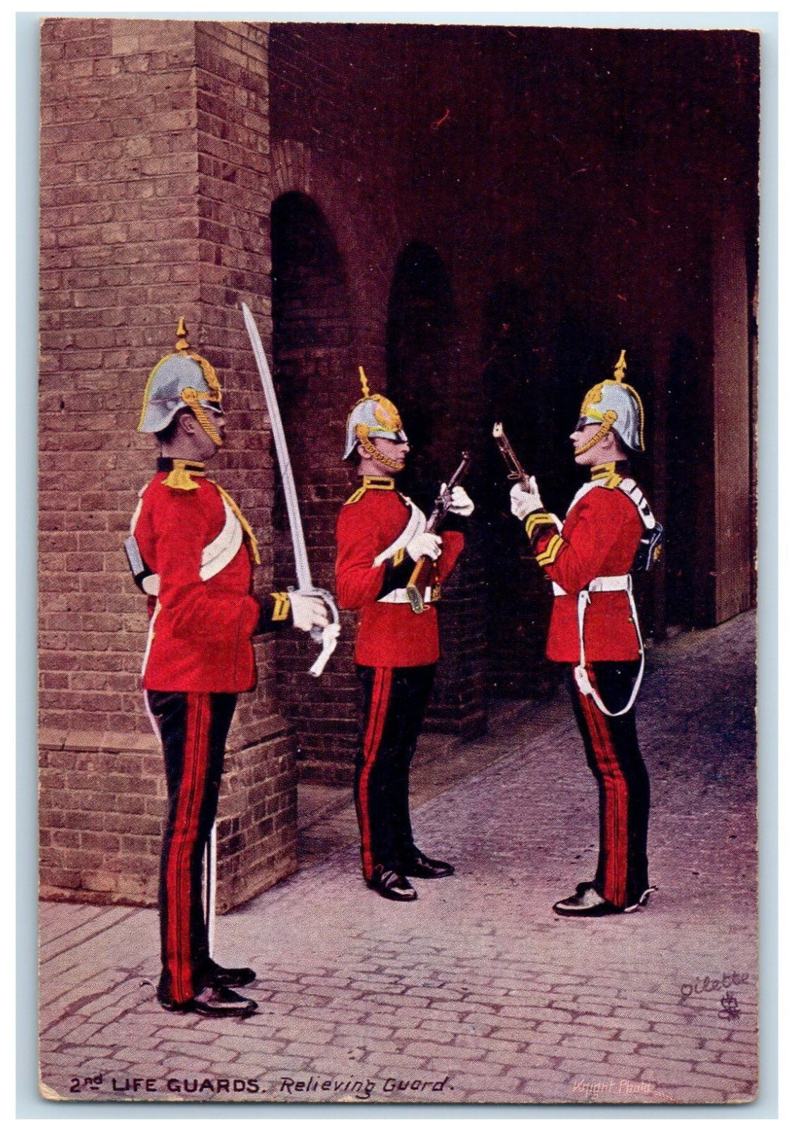 c1910 2nd Life Guards Relieving Guard United Kingdom Oilette Tuck Art ...