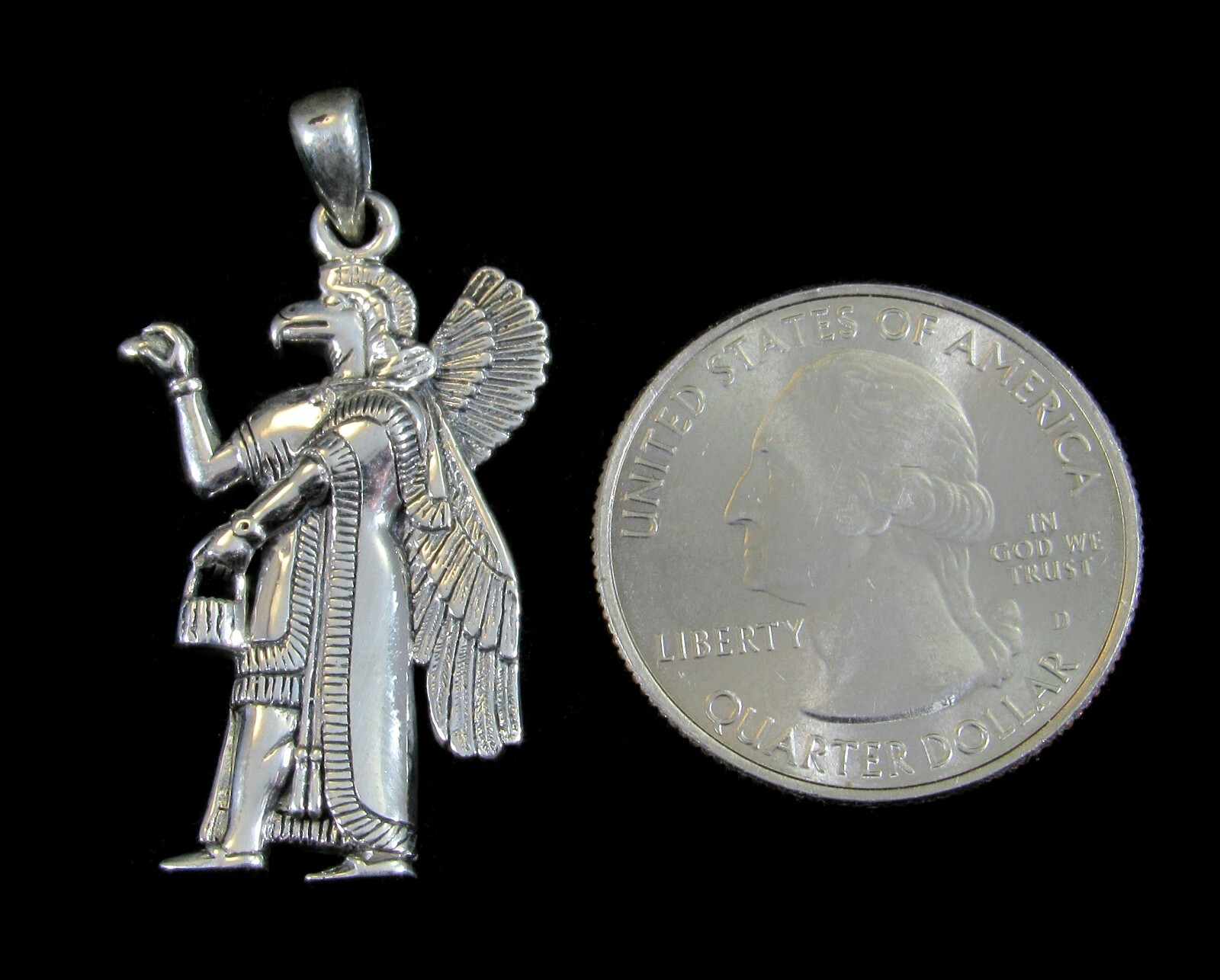 Solid 925 Sterling Silver Nisroch Assyrian God Pendant Nesher the Great ...