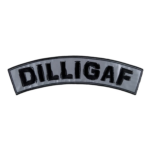 DILLIGAF Reflective Top Rocker Patch, Biker Rocker Patches | eBay