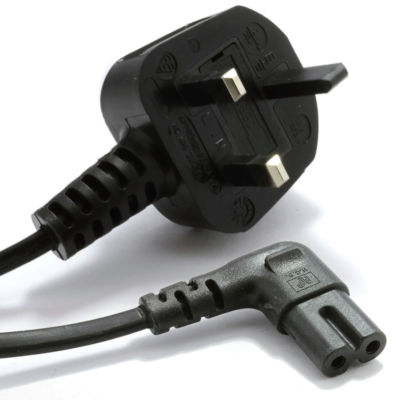 NEW 3m Right Angle Figure 8 Fig of 8 Lead Cable C7 to UK Plug Power ...