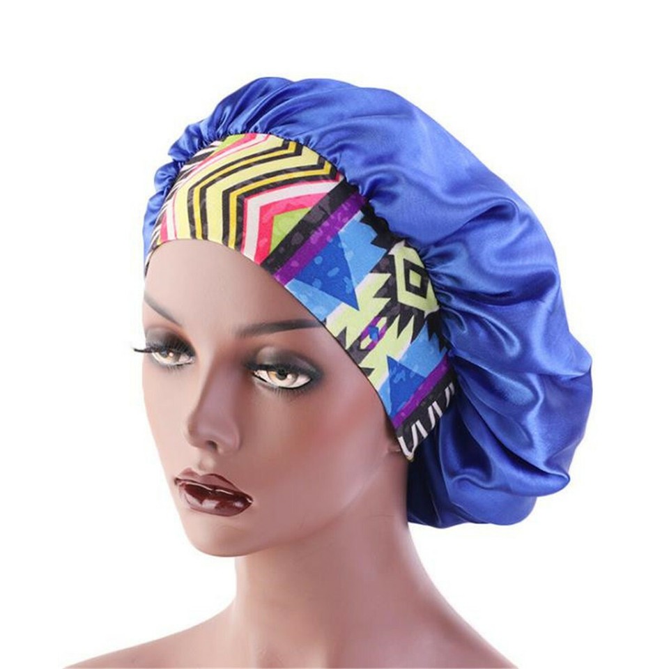 Women Hairdressing shower Hat Reusable Satin Sleep Hair Head Cover ...