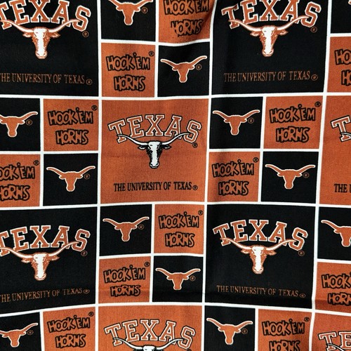 UNIVERSITY of TEXAS LONGHORNS Fabric 2.25 Yards UT LONGHORNS Fabric Lot ...