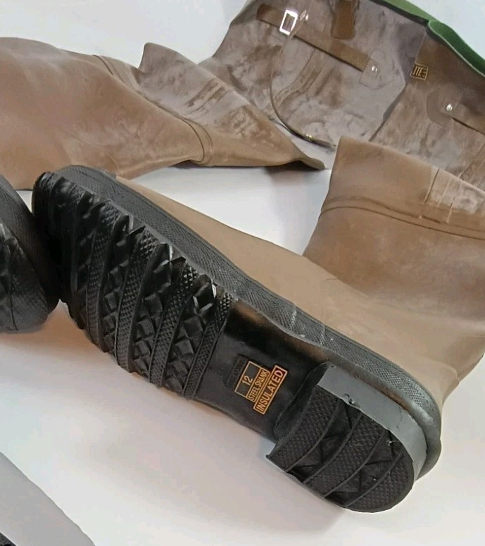 Insulated Rubber Hip Boots Waders Steel Shank Size 12 Hunting Fishing ...