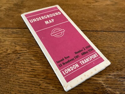 London Underground Map No 2, 1939 (24ins x 17.5ins) | eBay UK