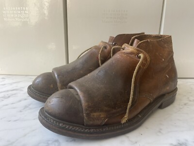 UNIQUE Vintage UK Steel Toe Welder Chukka Boots with Lace Guard Shoes ...