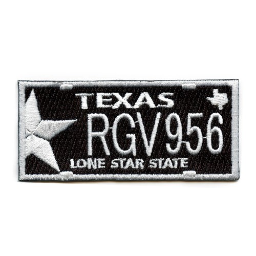 Texas Black License Plate Logo Patch RGV 956 Embroidered Iron On | eBay