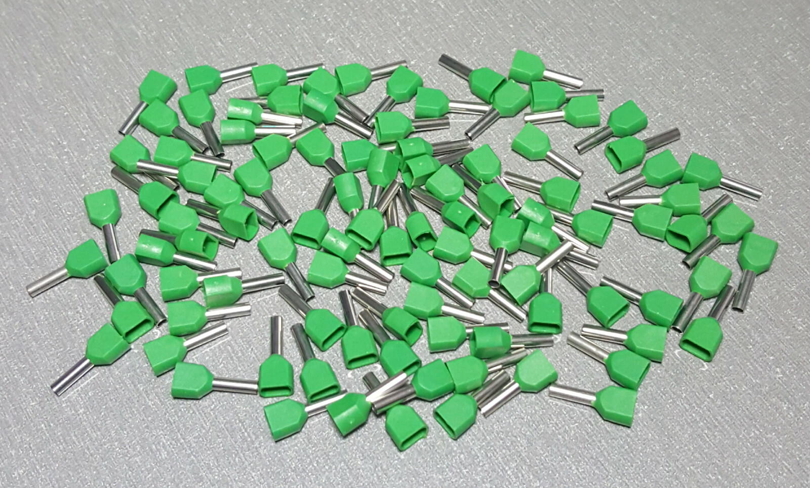 25/50/100Pcs TE1008 18AWG 2*1mm² GREEN Insulated Dual Ferrule Bootlace ...