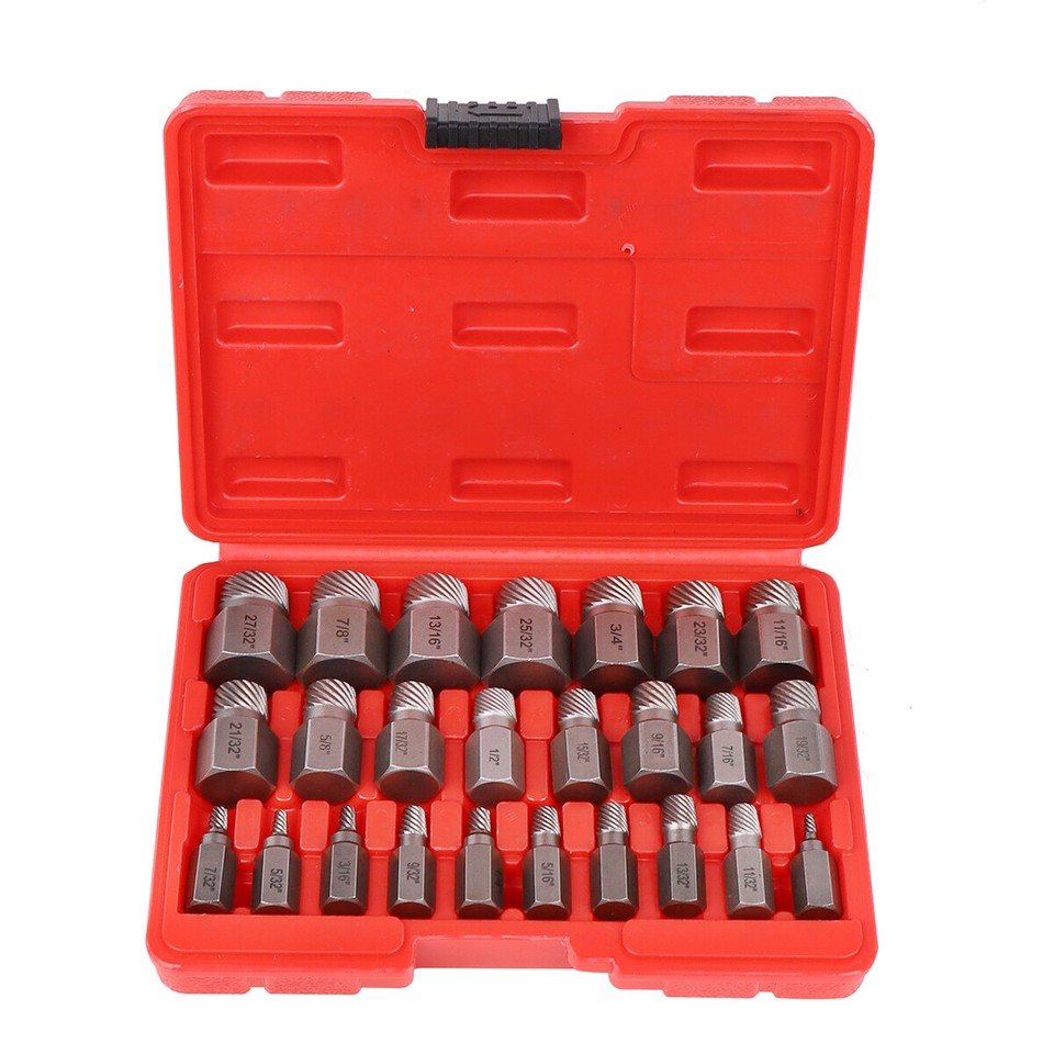 25Pc Screw Extractor Set Hex Head Multi-Spline Easy Out Bolt Extractor ...
