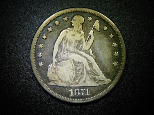 1871 Seated Liberty Dollar! Very Rare Original VF+ Condition! Very Rare ...