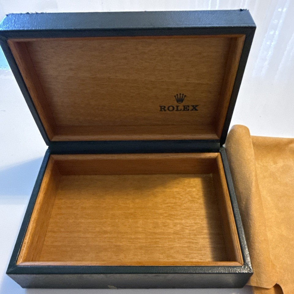 Rolex Green Watch Box Case 68.00.02 Wood Leather Vintage Original | eBay