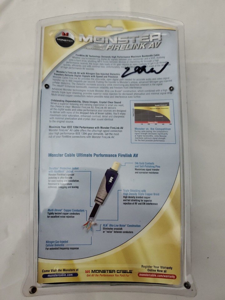 Monster Cable: IEEE1394 Digital AV Cable, FIrelink AV (HTFL 4/6-7) 7ft ...