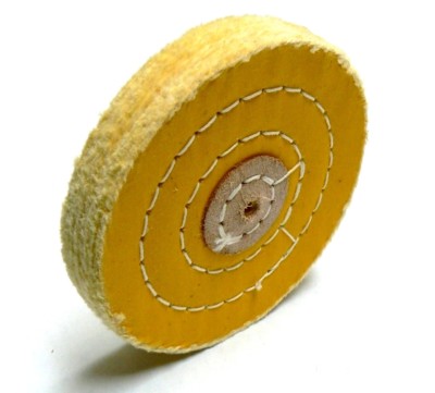 Buff Wheel Yellow Treated Buff 4" 50ply Leather Center Buffing ...