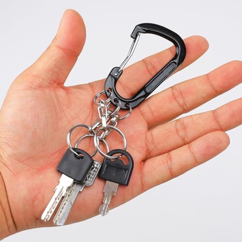 Multifunctional Keychain Clip, D Ring Shape 3 Hole Key Carabiner with ...