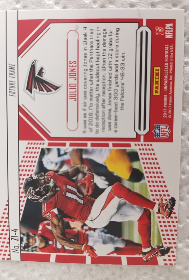 Autographed Julio Jones #ZI-4 2017 Panini Unparalleled Football Card ...