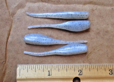 50ct BLUE MINNOW 2" STINGER SHAD GRUBS Crappie Fishing Baits Quiver ...