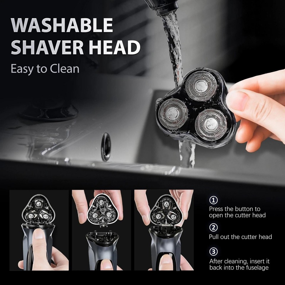Men Electric Shaver Pop-up Trimmer Rotary Razor Beard Shaving ...