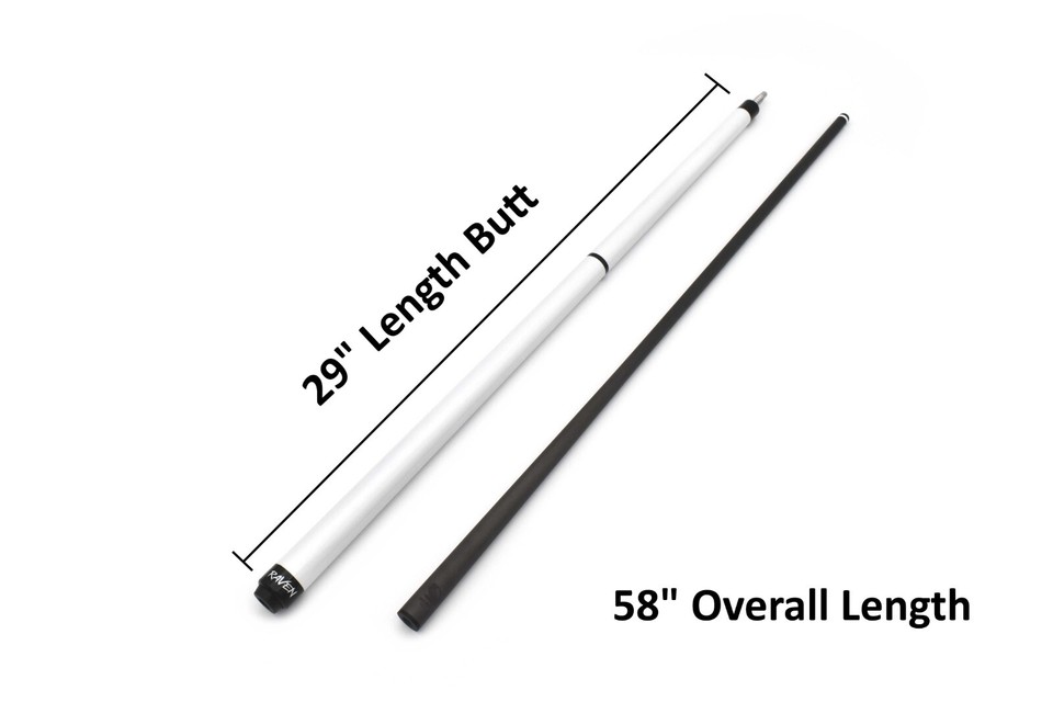 Carbon Fiber Pool Cue, RAVEN R2 White, 12.4mm, Pro-Taper, Radial, Soft ...