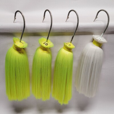 4 units - Mojo Jigs Striper Parachute Lures 20oz 12/0 Spire Assorted ...