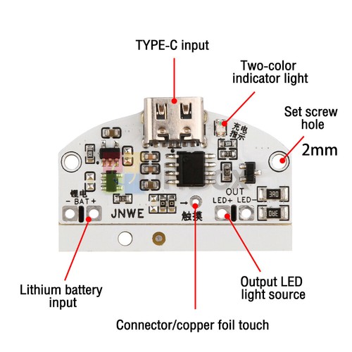 Type-C Desk Lamp Circuit Board USB Charging Three Gear Stepless Control ...