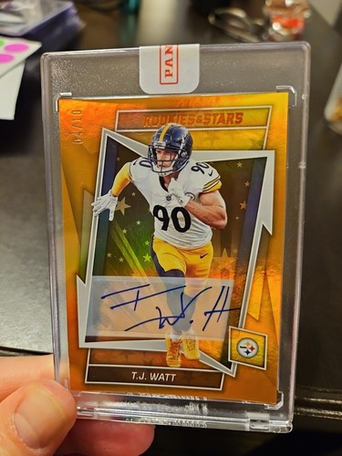 2022 Rookie and stars T J Watt Auto gold 4/10 no 84 Pittsburgh Steelers ...