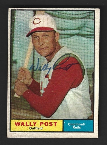1961 Topps Signed #378 Wally Post Autographed Cincinnati Reds Rare Dec ...