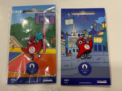 Paris 2024 Olympics PHRYGES Mascot Pin Badges (2 Pins) | eBay