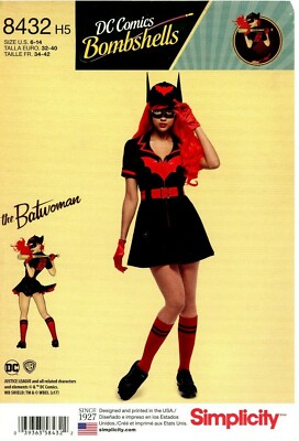 Misses DC Comics Batwoman Costume Simplicity Pattern 8432 Sz 6-14 Uncut ...
