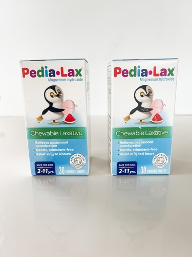 PediaLax Chewable Laxative 30 Watermelon Tablets Kids 2-11 Yrs, 2 Pack ...