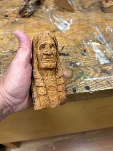 #115- wood spirit wood carving original Native American art ...