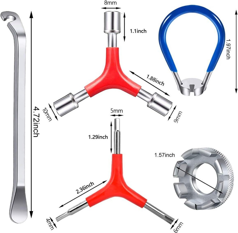 Bike Spoke Wrench Set 7PCS Portable Bicycle Spoke Tool Kit Y-Type Hex ...