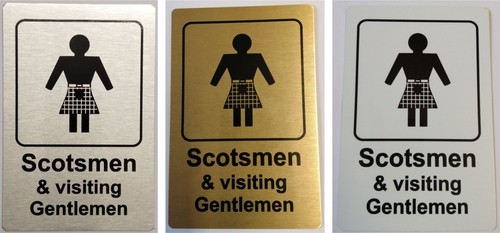 SCOTSMEN Scotsman, Gentlemen Toilet Sign, Scottish Toilet Sign Alumium ...