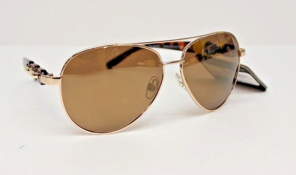Foster Grant POLARIZED Gold Chain Link Aviator Sunglasses 100%UV ...
