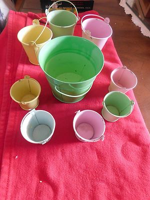 BUCKETS, PASTEL COLORED, MINIATURE 9 BUCKETS | eBay