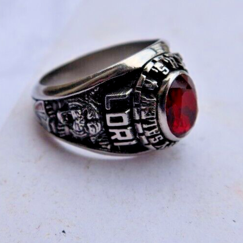 RARE Vintage 1984 Class Ring Red Stone Size 6 Salem High School Tigers ...